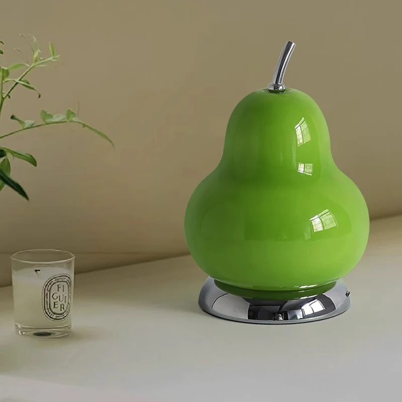 AiPaiTe-Modern-LED-Glass-Pear-Pendant-Light-Orange-Green-Yellow-for ...