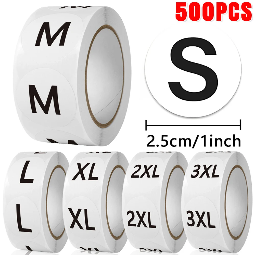 500Pcs-Clothing-Size-Sticker-Label-Round-Self-Adhesive-Tag-Sticker-For ...