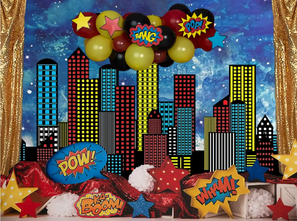 Superhero City Backdrops