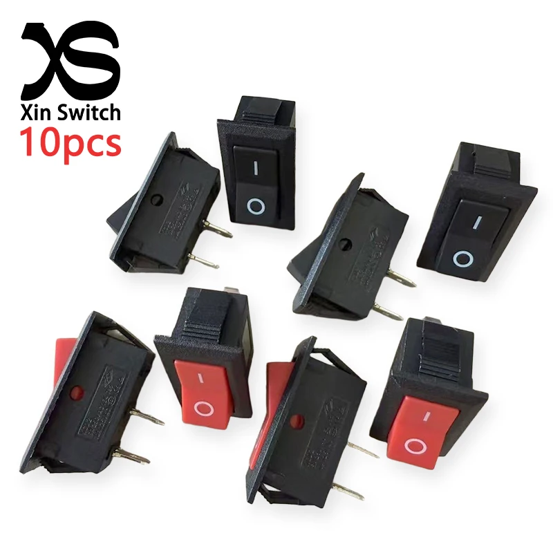 10 шт. KCD2 переключатель 2-контактный черный/красный 6A 250В | AliExpress