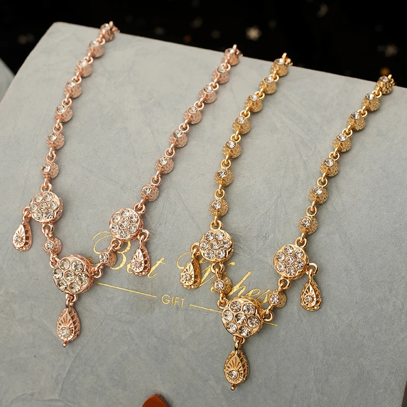 Arabic Bridal Head Chain Water Drop Gold Jewelry Wedding Hair ...