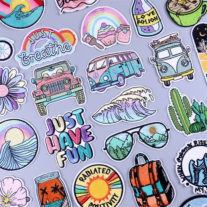 Outdoor-Sea-Wave-Scenery-Embroidered-Patches-for-Clothing-Iron-on ...