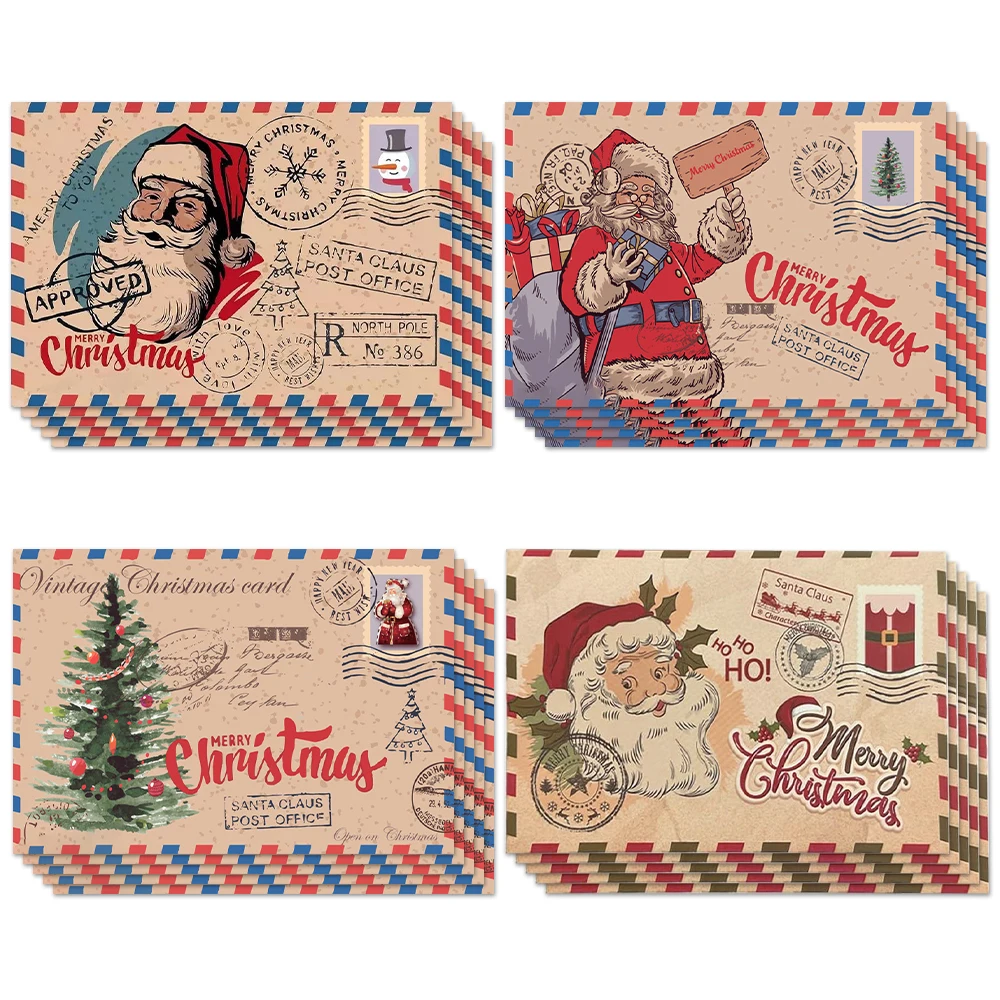 Tarjetas-de-Felicitaci-n-de-Navidad-de-piel-de-vaca-Vintage-tarjetas-de ...