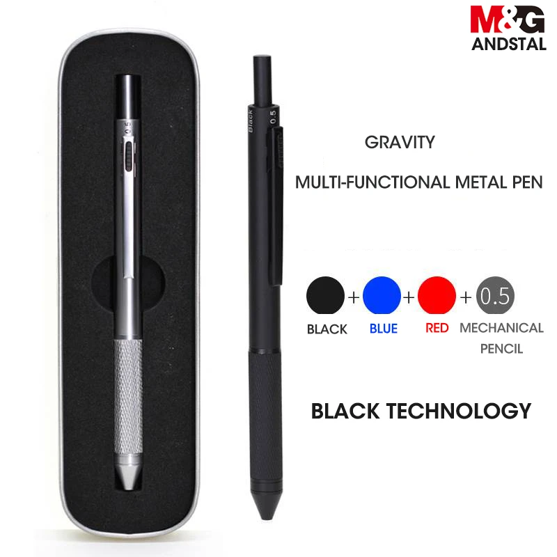 M&g 3+1 Multi Function Pen 3 Color Ball Pens Plus Mechanical Pencil 1 ...