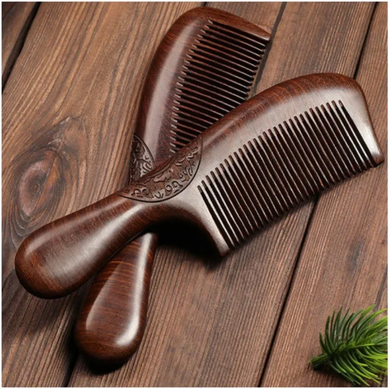 Wooden-Comb-Natural-Handmade-Comb-Fine-Tooth-Sandalwood-Comb-for-Wavy ...