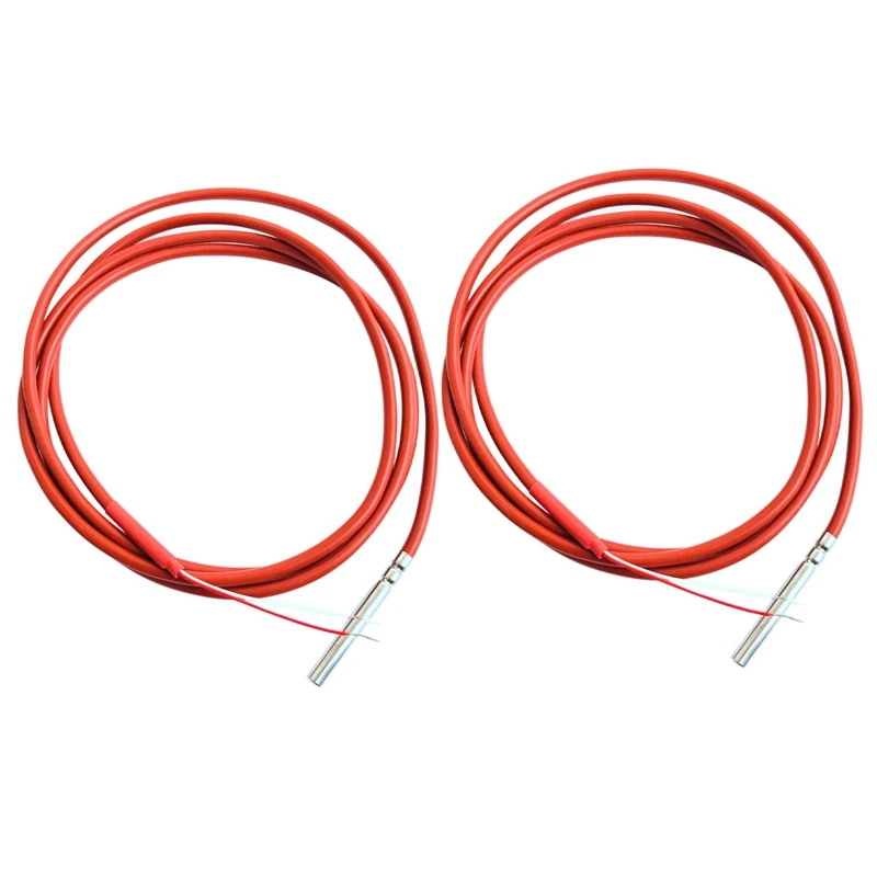 2X 2 Wire PT1000 Temperature Sensor Thermistor Silicone Gel Coated 1 ...