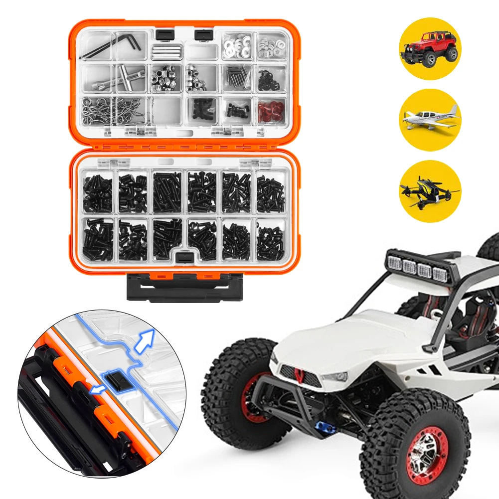 537Pcs-Screws-Assortment-Set-with-Double-Side-Organizer-RC-Repair-Tool ...