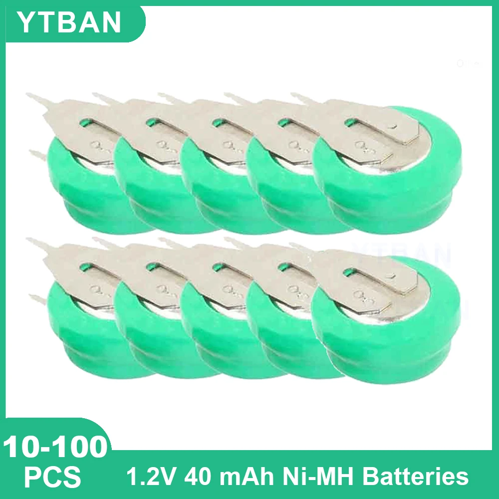 10-100pcs-1-2V-40mAh-Ni-MH-Rechargeable-Battery-Button-Coin-Cell-with ...