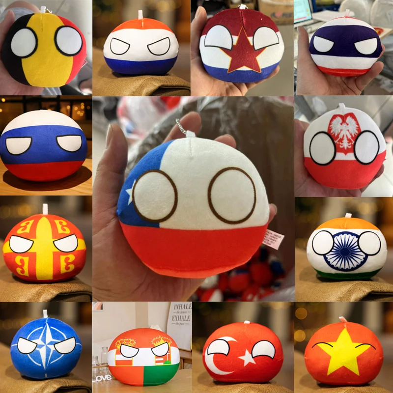 10cm-52-Styles-Country-Ball-Plush-Toy-Polandball-Pendant-Country-Flag ...