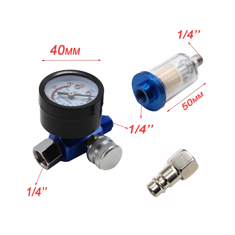 Spray-Gun-1-4-Thread-Scratch-Mini-Air-Pressure-Regulator-Gauge-Spray-In ...