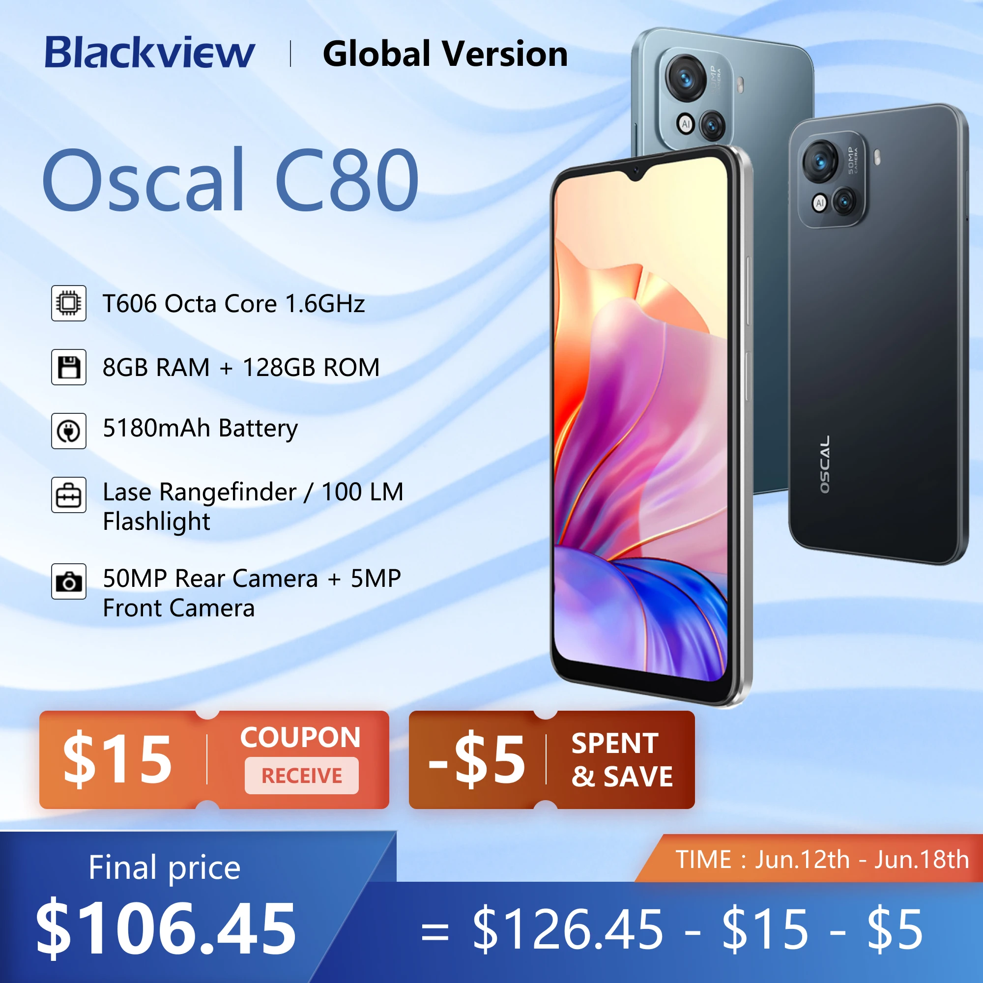 Original-Blackview-Oscal-C80-8GB-128GB-Smartphone-50MP-Camera-6-5-Inch-90Hz-Display-5180mAh ...