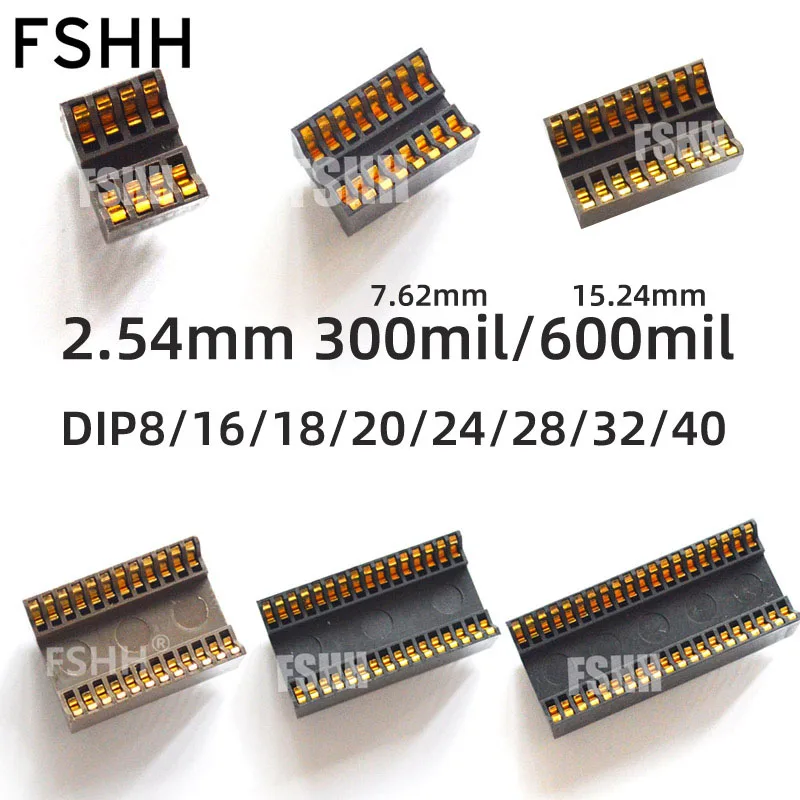 2.54mm DIP Aging Test Socket 300mil 600mil 7.62mm 15.24mm DIP8/DIP16 ...