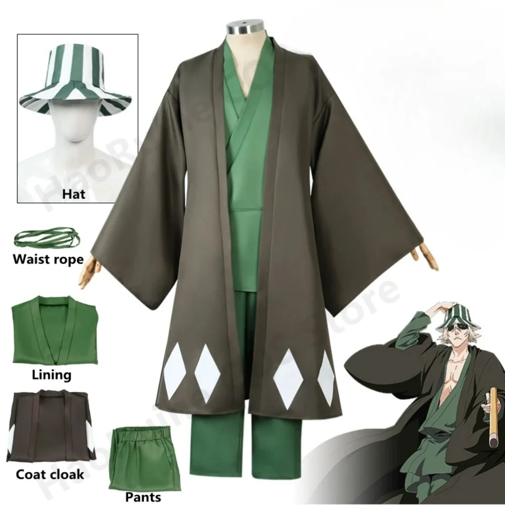 Hot-Anime-Bleach-Cosplay-Urahara-Kisuke-Gotei-13-Costume-Kimono-Uniform ...