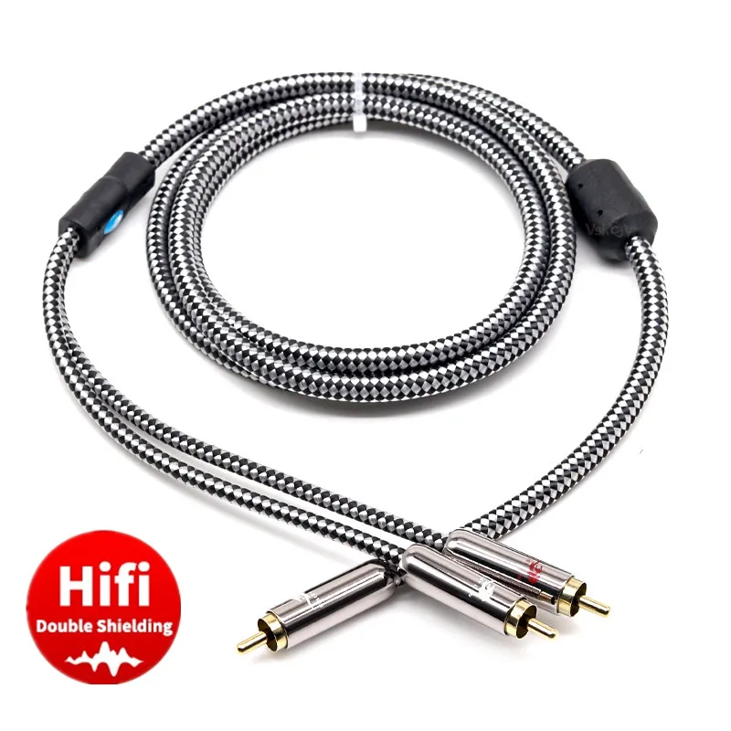 Hifi Audio Cable Rca To 2 Rca Male For Subwoofer Amplifier Dvd Tv Home ...