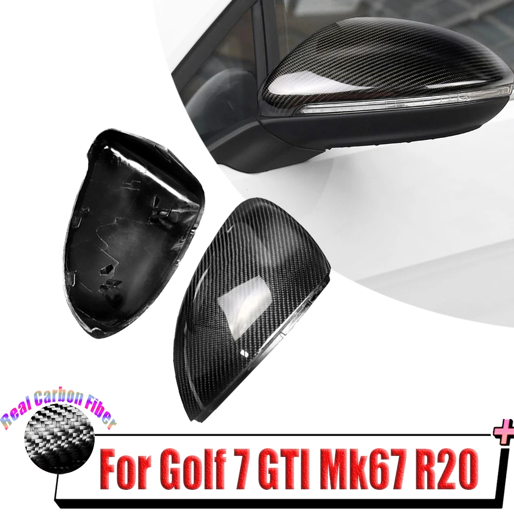 Rearview-Mirror-Cover-For-Volkswagen-VW-Golf-7-GTI-Mk67-R20-Real-Carbon ...