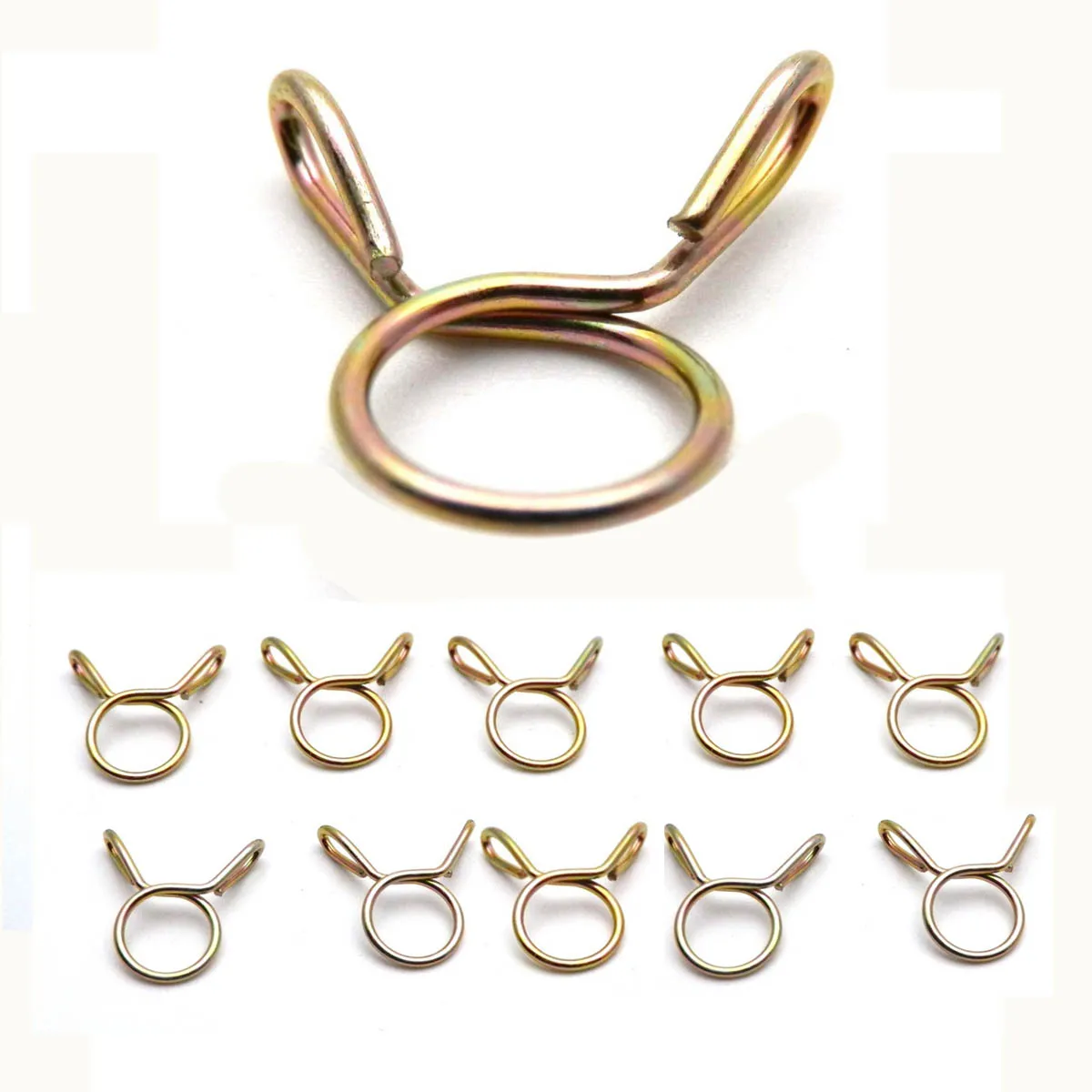 10 pieces 8mm Motorcycle Scooter ATV Moped Fuel Line Hose Tubing Spring ...