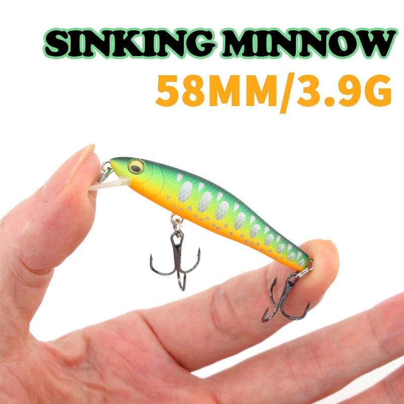 Realistic-Sinking-MINNOW-Fishing-Lures-58mm-3-9g-Topwater-Bass ...