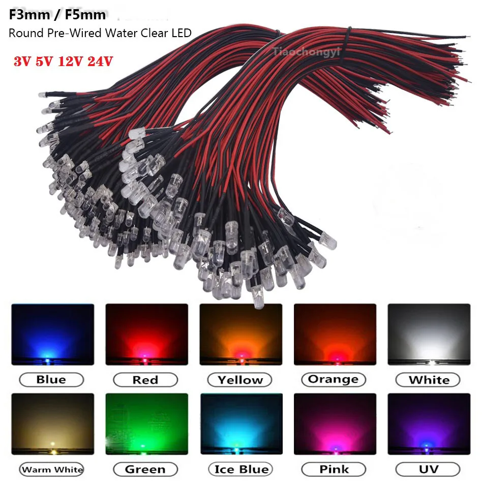 Diodos-LED-transparentes-de-20-100-piezas-DC-3V-5V-12V-24V-3MM-5MM-10MM ...