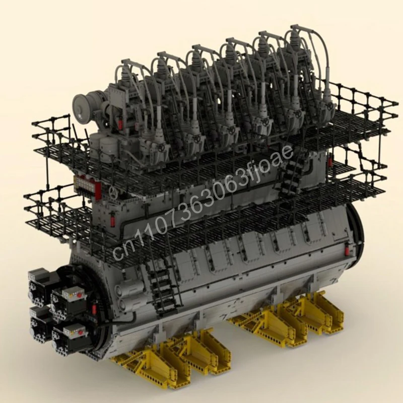 10737pcs 2-Stroke Marine Diesel Engine Building Blocks High-Detail ...