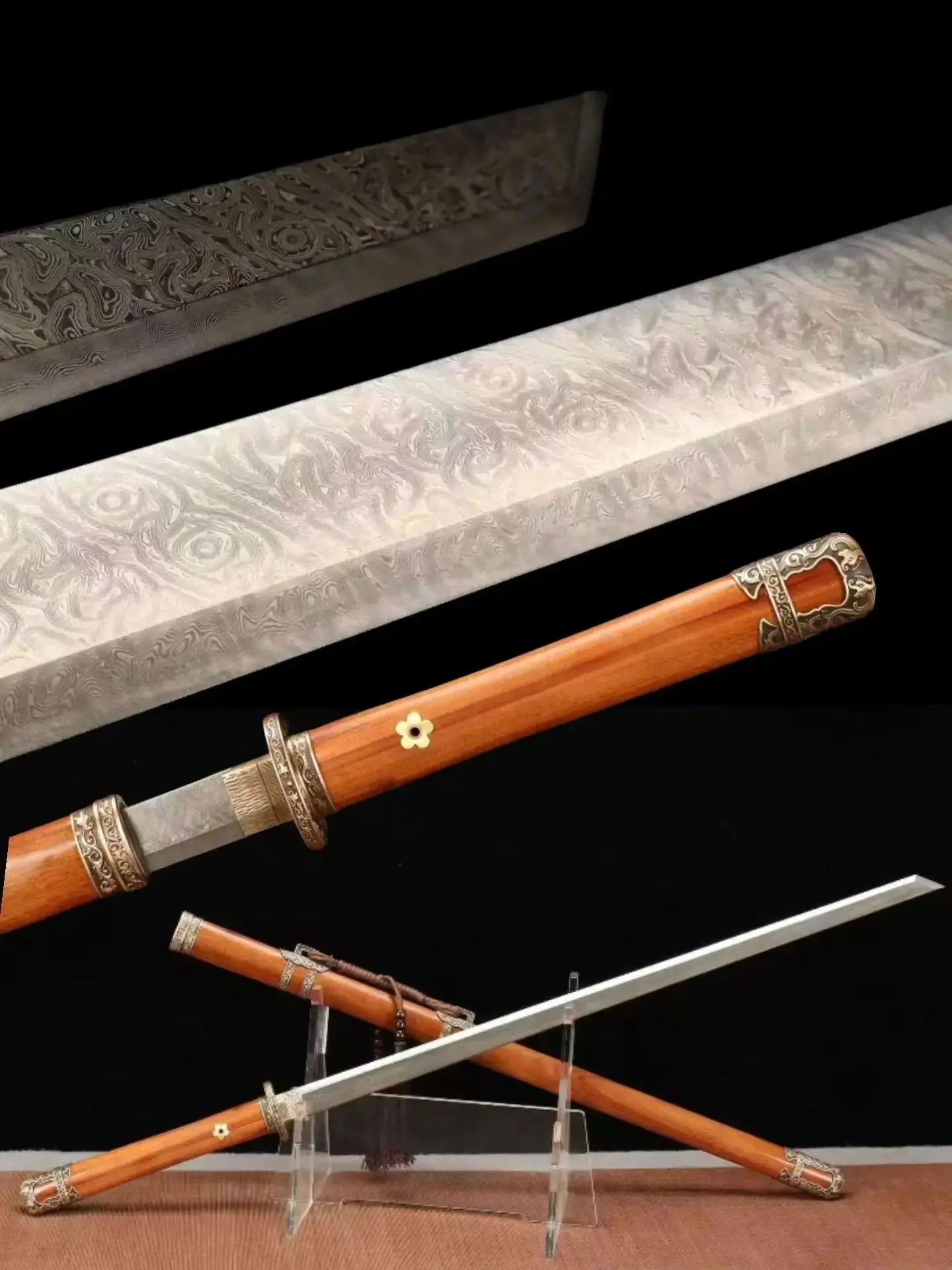 Auspicious-Dragon-Sword-Real-Clay-Burnt-Folded-Refined-Patterned-Steel ...