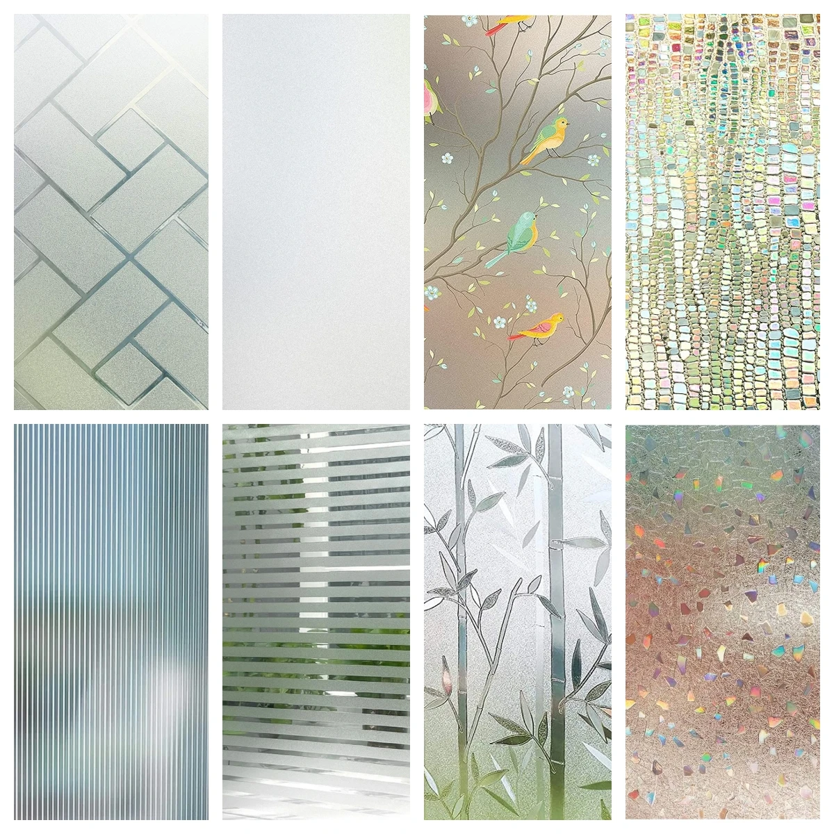 Window Privacy Film Rainbow 3D Decorative Glass Vinyl Stained Glass ...