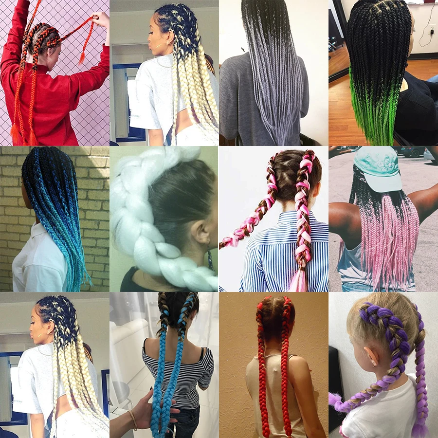 Rainbow Festival Synthetic Braiding Fiber For Hair Braid Jungle ...