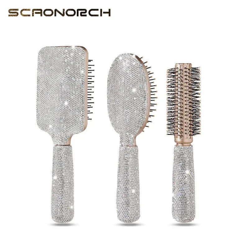 Luxury Rhinestone Comb Portable Travel Massage Hair Comb Anti-static ...
