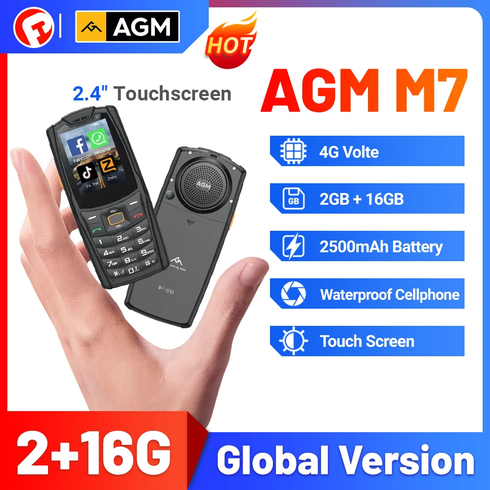AGM-M7-Rugged-Feature-phone-2-16G-Volte-Android-Waterproof-Touch-Screen-2500mAh-with-English ...