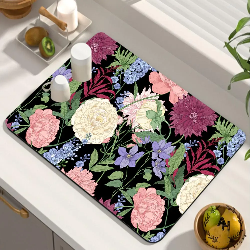Dish-Drying-Mat-Printed-Rubber-Placemat-Draining-Pad-Non-Slip-Super ...