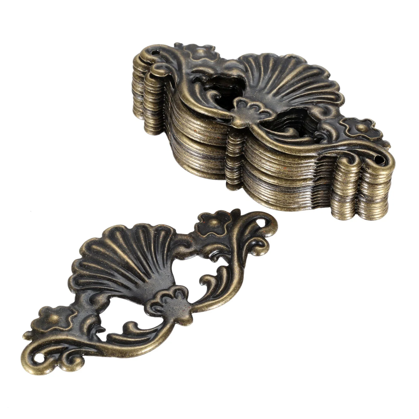 8Pcs Antique Bronze Jewelry Wooden Box Decorative Protector Brackets ...