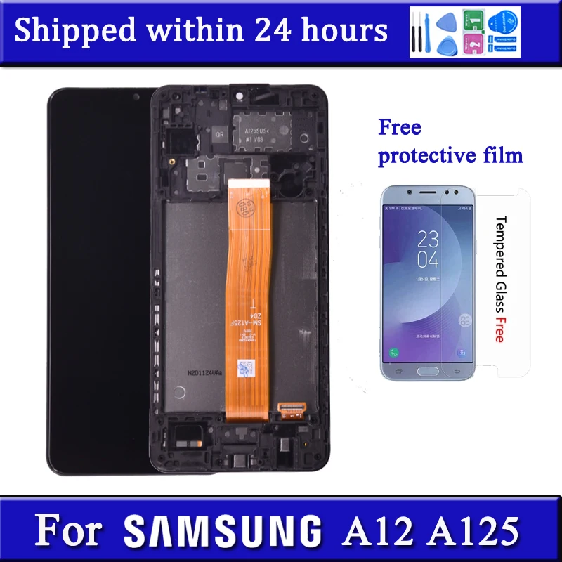 Original Display For Samsung Galaxy A12 A125f Lcd A125f/dsn A125f/ds Display Touch Screen ...