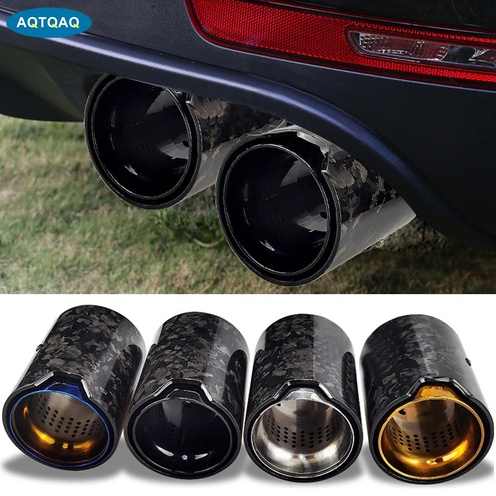 AQTQAQ 1 Pair 4 Colors Car Tailpipe Exhaust Tip Exhaust Pipe Muffler ...
