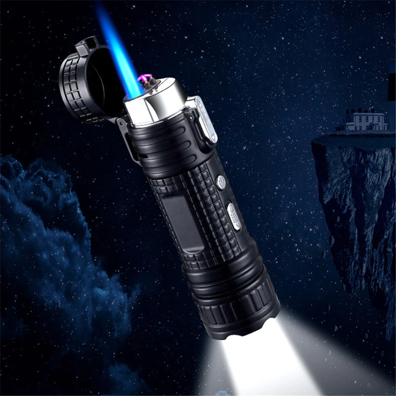 3-in-1-Waterproof-USB-Dual-Arc-Lighter-Windproof-Butane-Gas-Jet-Flame ...