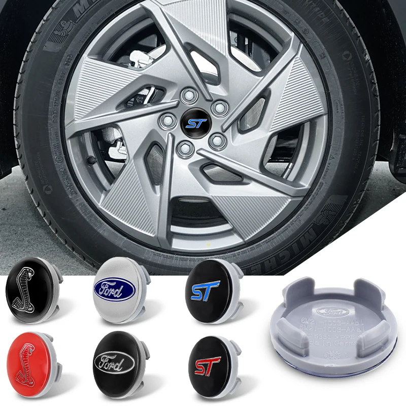 54mm 4pcs Car Wheel Center Hub Metal Emblem Cap Cover for Ford Focus 2 ...