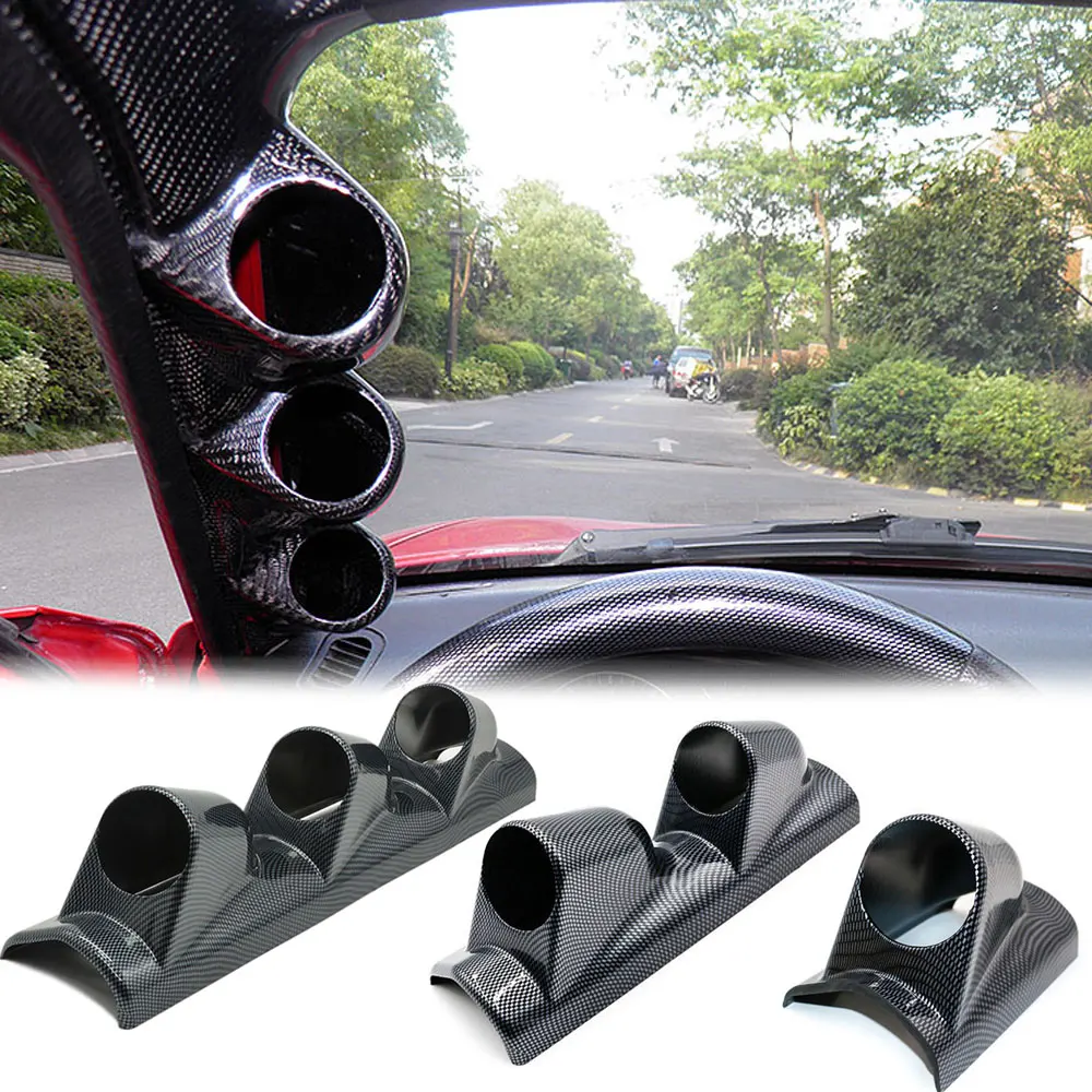 carbon fiber 52mm 60mm Universal 1 2 3 Hole Left/Right Hand Auto Dual ...