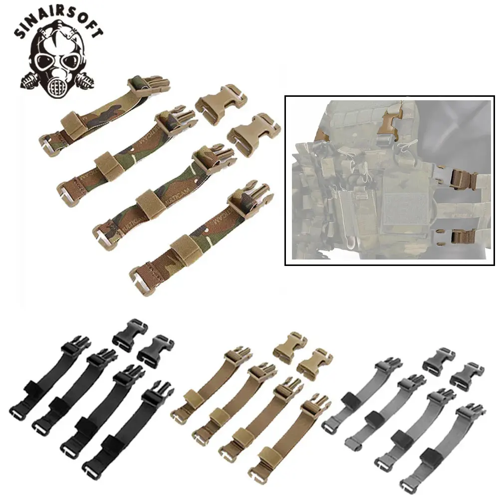 Tactical-Chest-Rig-Adapter-Kit-Set-MOLLE-Strap-With-1-Buckle-Clips-For ...