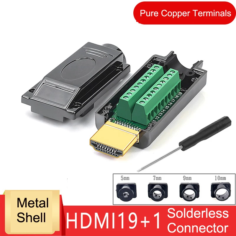 HDMI solderless male connector HDMI Free Welding Head Connector 4K HD ...