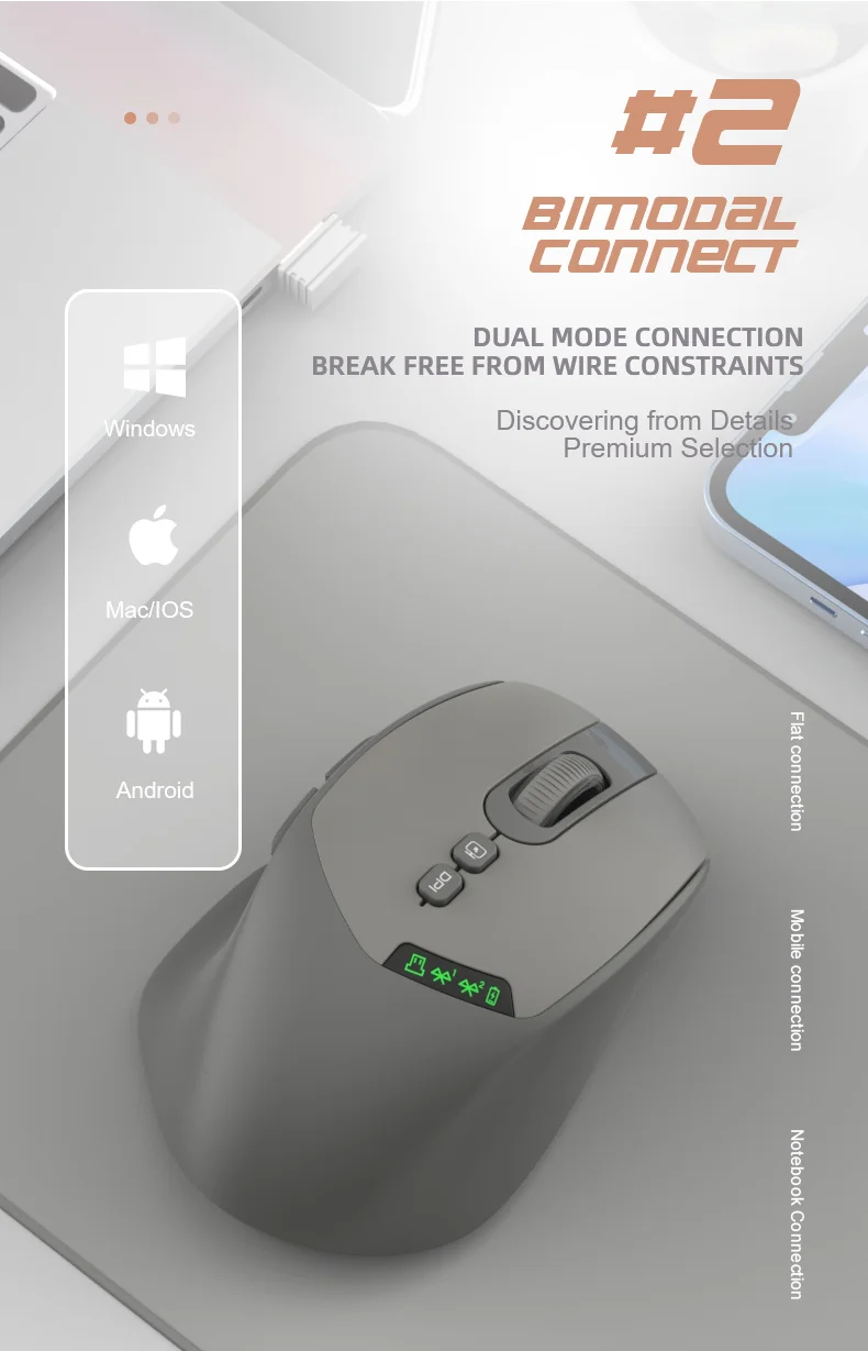 APAYADO T02 Dual-Mode Wireless Mouse - apayado.com