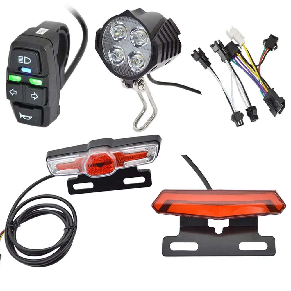E-Bike-Front-Brake-Rear-Light-Set-Bike-Rack-Lamp-with-Horn-Headlight ...