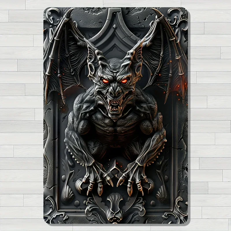 Gargoyle Warrior Aluminum Sign Vintage Wall Mount Decorative Plaque ...