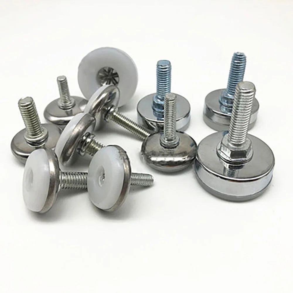 4/8pcs M6 M8 M10 Screw In Adjustable Furniture Feet Metal Face Nylon ...