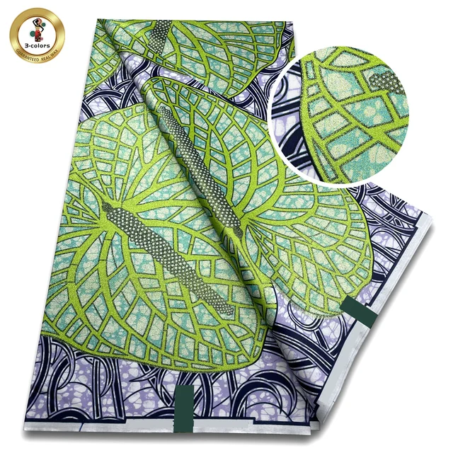 New African Grand Golden Wax Fabric Ankara Glitter Golden Wax Soft ...