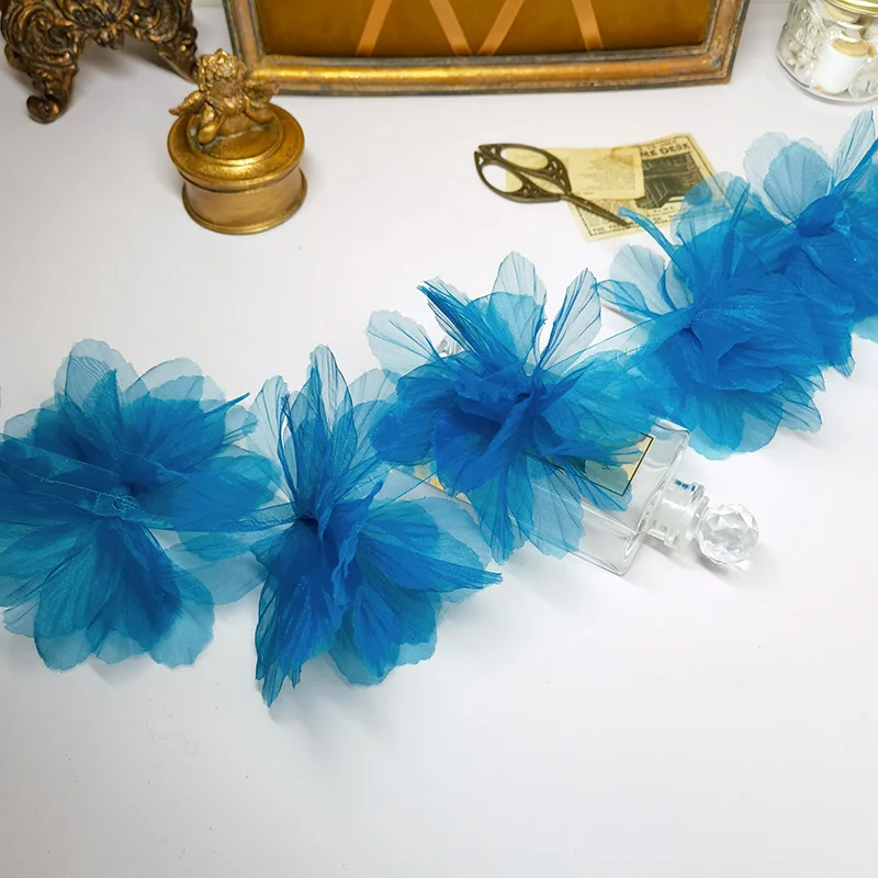 5Pcs-3D-Flower-Organza-Lace-Patches-Applique-For-Bridal-Wedding-dress ...