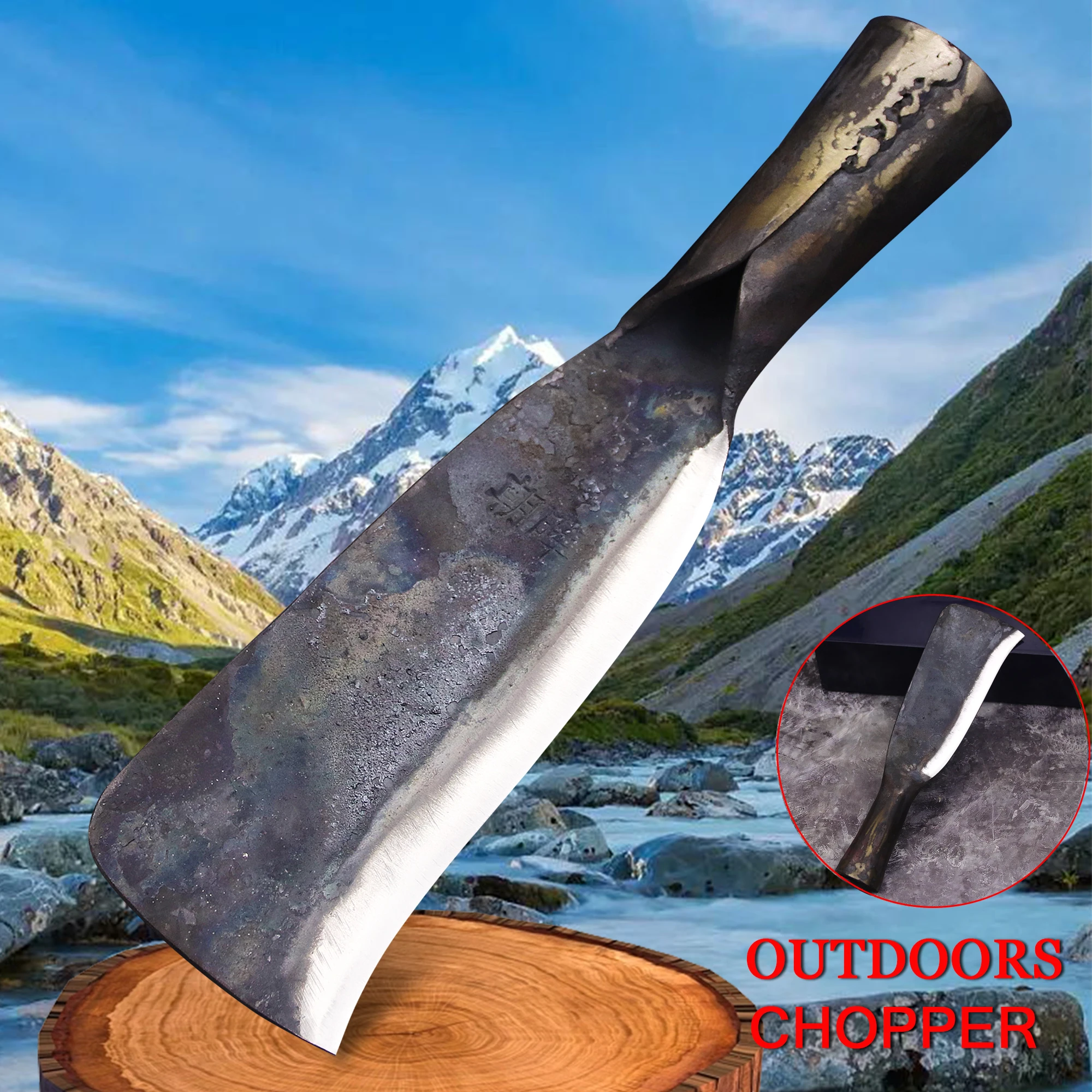 WPKOPYA-8mm-Japanese-forging-oil-quenching-sharp-outdoor-firewood-knife ...