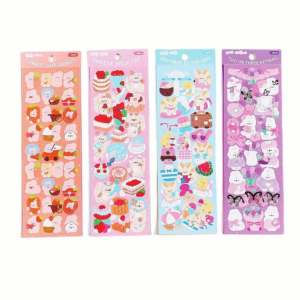 8 Pcs Kpop Cuties Hologram Stickers Baby Animal Idols Kawaii Cute ...