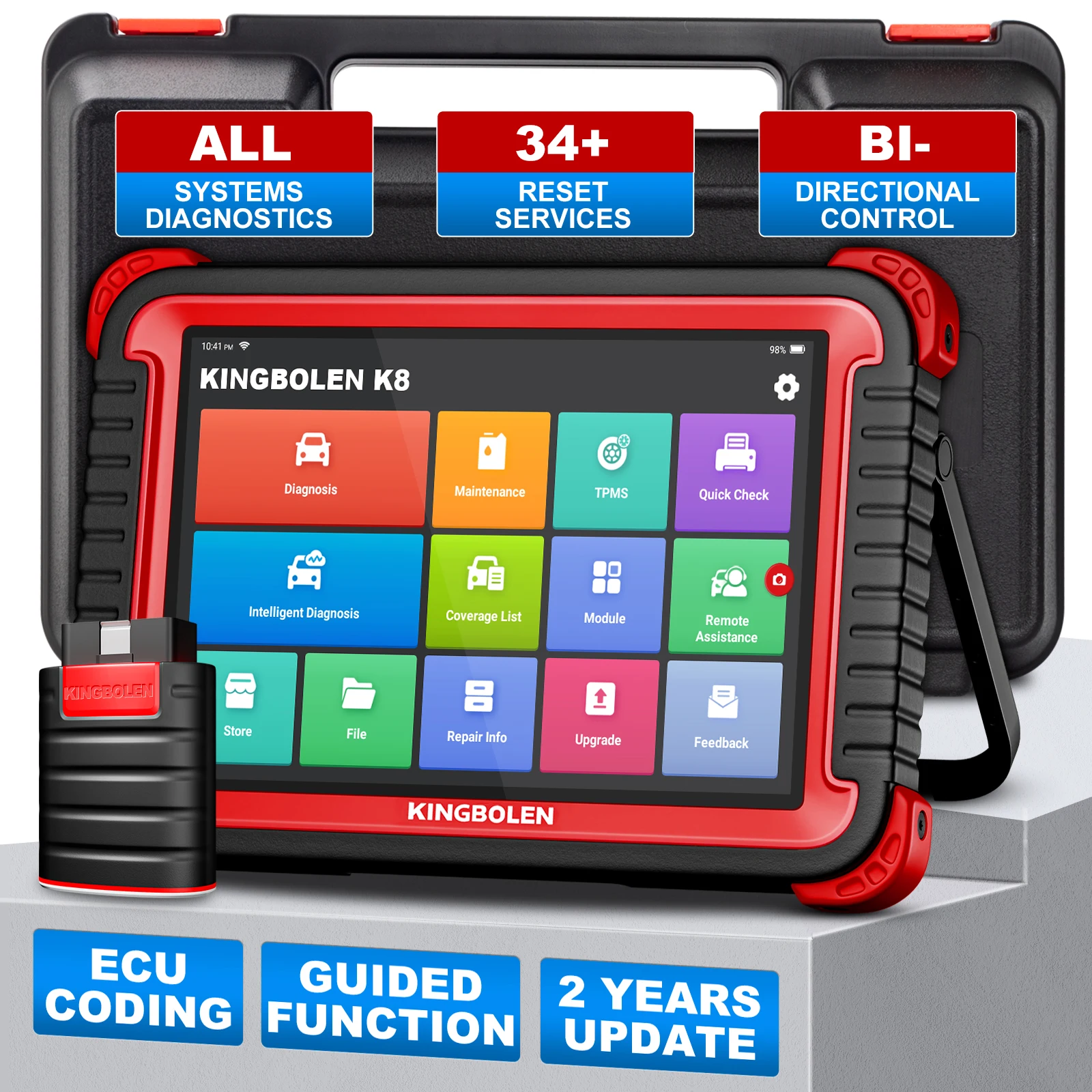 KINGBOLEN herramienta de diagnóstico automotriz K8 OBDII, escáner OBD2 ...