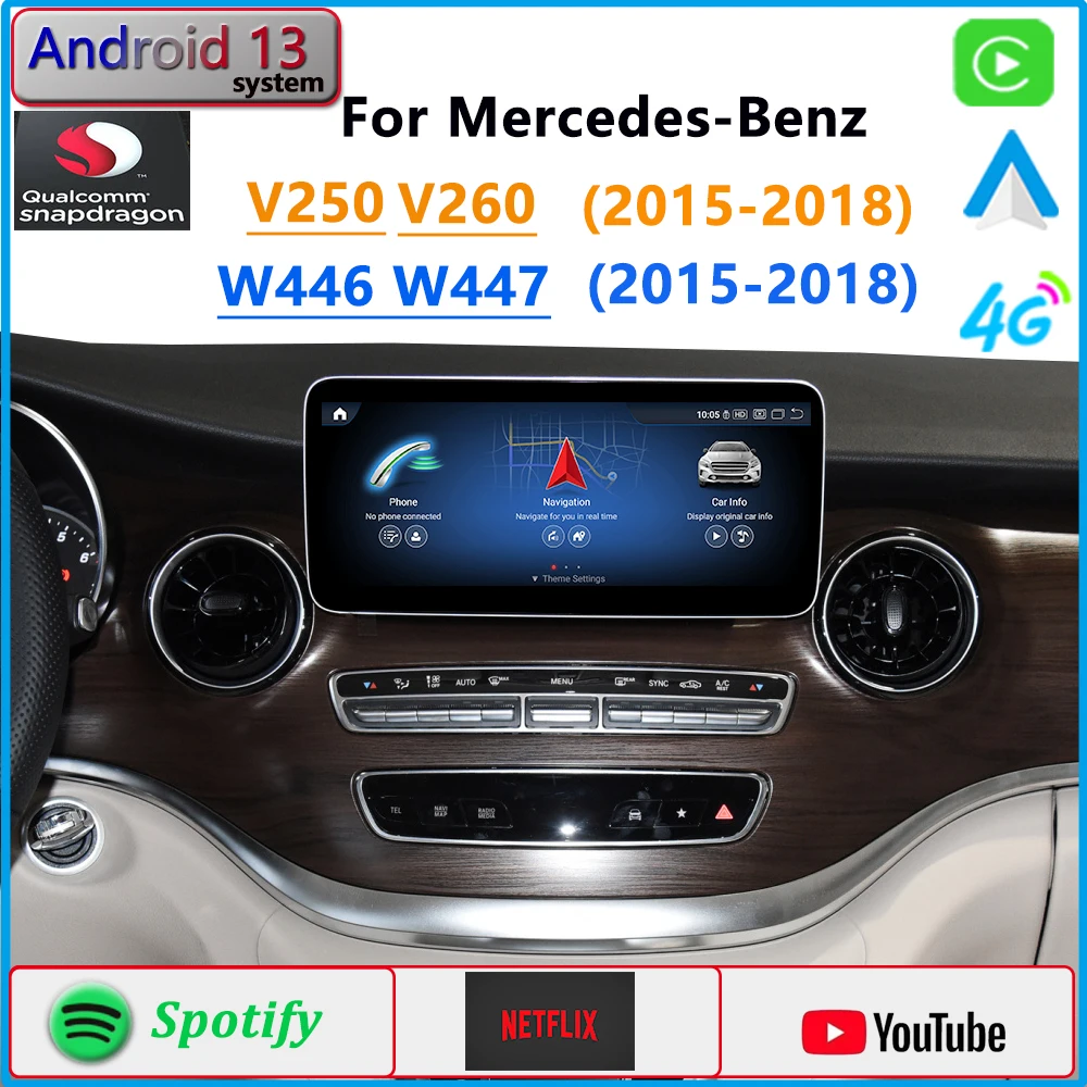 Android-13-Qualcomm-Voor-Mercedes-Benz-V-Klasse-V446-V260-V250-W447 ...