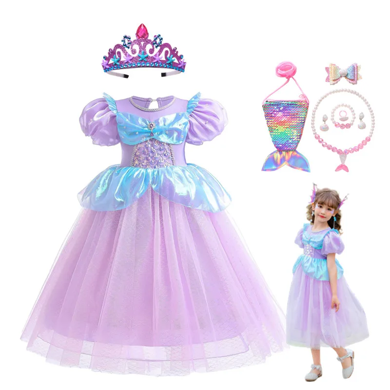 Princess-Mermaid-Dress-For-Girls-6-1-Glitter-Up-Ocean-Themed-Birthday ...