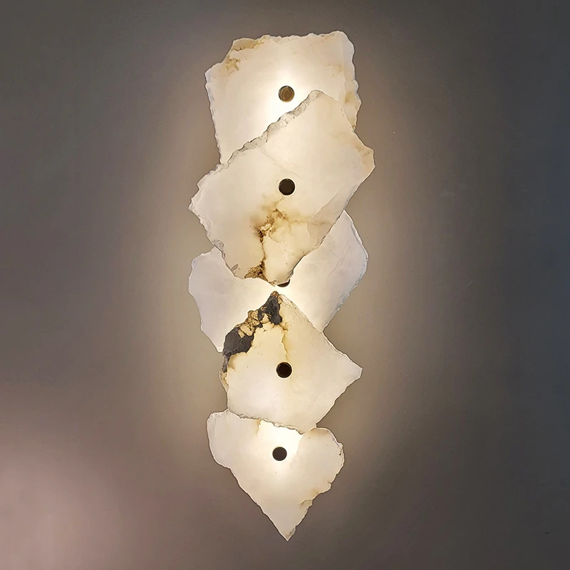 Natural-Marble-LED-Wall-Lamp-Copper-Luxury-Novelty-Lighting-Sconce-For ...