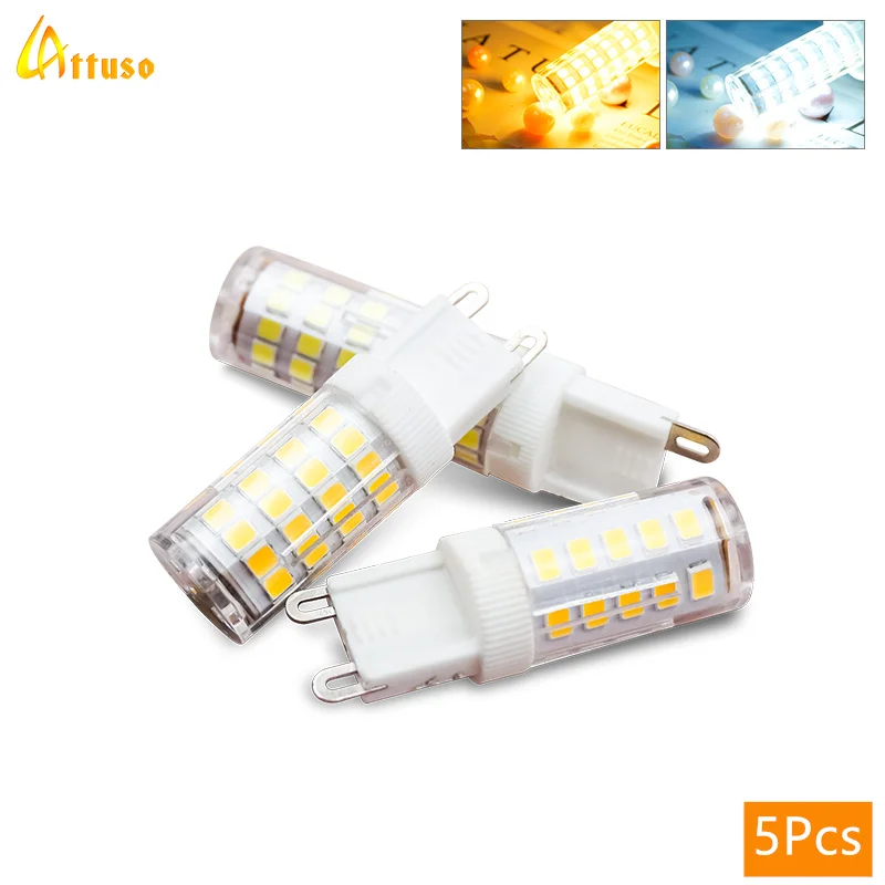 5Pcs Brightest G9 LED Lamp AC220V 3W 5W 9W Ceramic SMD2835 Led Bulb ...